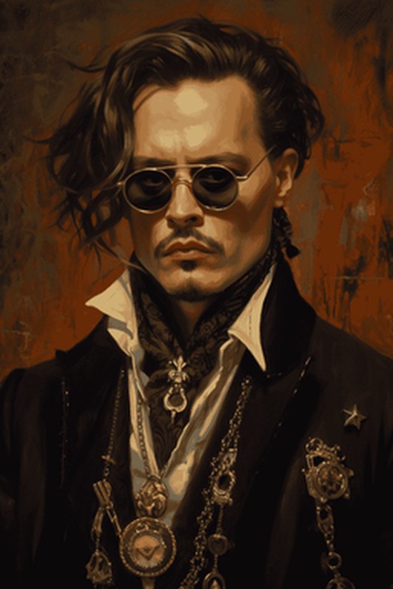 Acteur Poster - Johnny Depp Poster - Portret - Abstract Poster - 61x91 ...