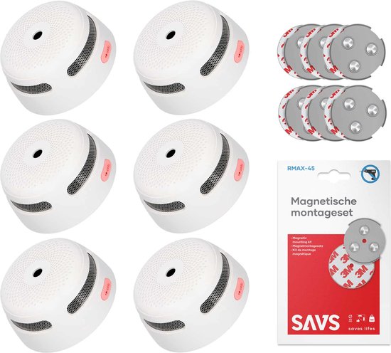 X-Sense XS01 Rookmelder met magneet montage - 6 Rookmelders - 10 jaar ...