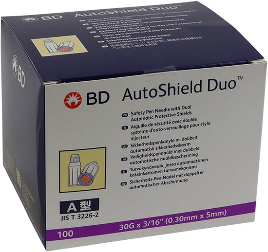 BD AutoShield Duo Pennaald met veiligheidssysteem 30G 5 x 0,3 mm ...