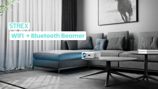 Strex Beamer - 1080P Full HD - 15000 Lumen - Draadloos Streamen - WiFi ...