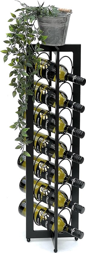 Design wijnrek metaal zwart staand | bol