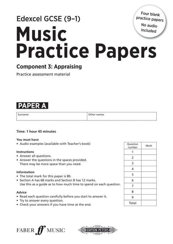 Edexcel GCSE Music Practice Papers (Pack of 4) | 9780571540044 | Julia ...