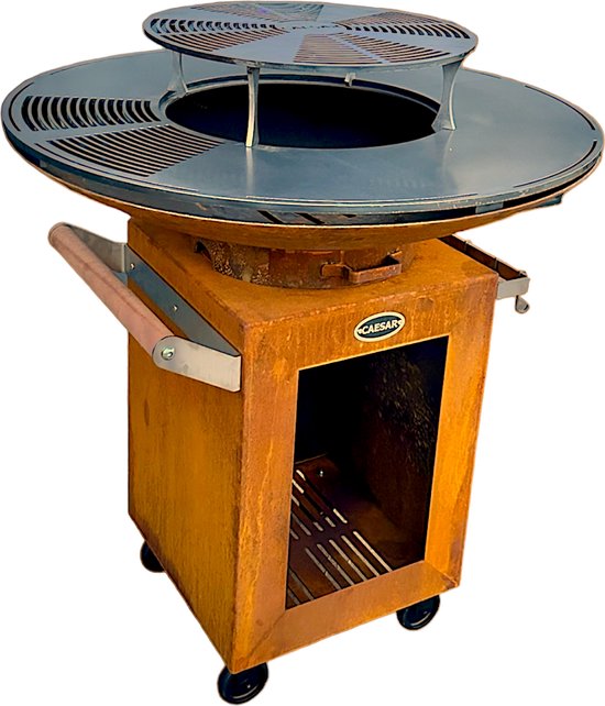 Caesar - Vuurschaal BBQ - Bakplaat Barbecue - Diameter 100cm - Wielen - Aslade -... | bol