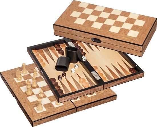 Philos Schaak/Dam/Backgammon Kassette Veld 40 mm, Koningshoogte 76 mm ...