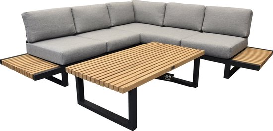 Ravenna platform hoek loungeset 4 delig antraciet aluminium | bol