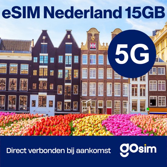 Nederland eSIM - 15 GB - Prepaid Simkaart - 42 Dagen - 4G & 5G - GoSIM | bol