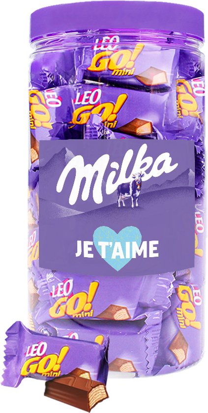 Milka Leo Go mini chocolade "je t'aime" - wafers met melkchocolade ...