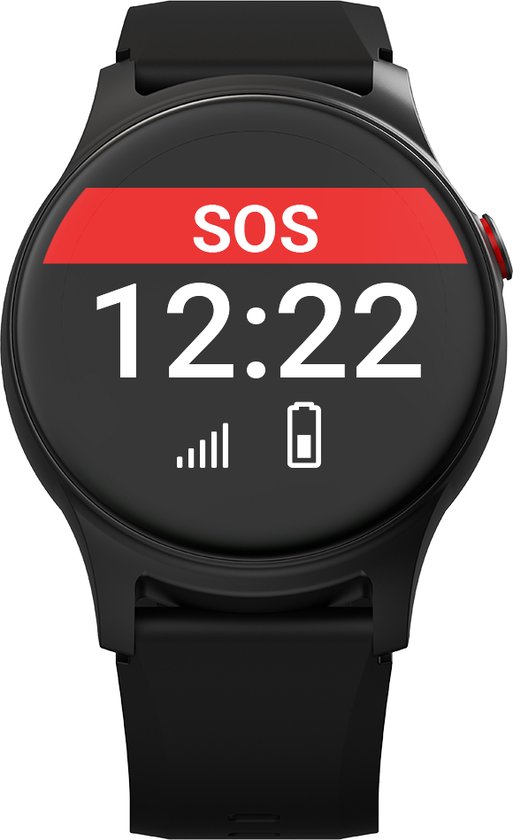 James R8 - Zwart persoonlijk alarm / Valalarm / Alarmerings horloge met ...