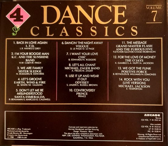 Dance Classics Volume 7 - Cd album - Sister Sledge, Earth Wind & Fire, Chic, Odyssey,... | bol