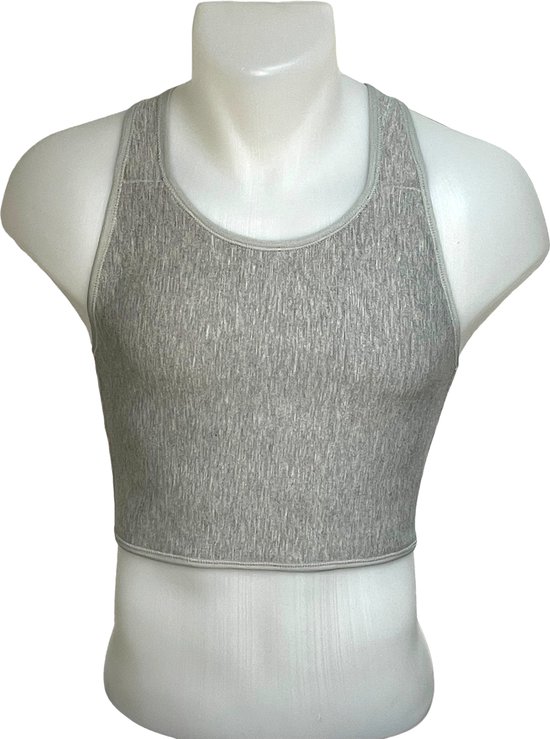 TransUndeez - sport chest binder - kort - grijs - XS | bol