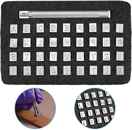36pcs Steel Punch Alfabet Letter Nummer Stamper Set 6,5 Mm Steel Punch ...