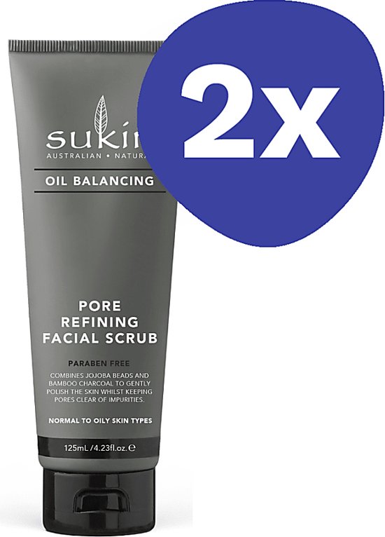 Sukin Oil Balancing + Charcoal Pore Refining Facial Scrub (2x 125ml) | bol Sukin Oil Balancing + Charcoal Pore Refining Facial Scrub (2x 125ml) | bol