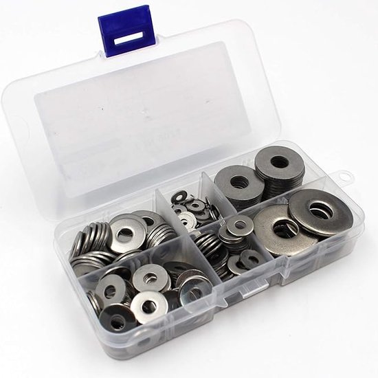 263-delige set sluitringen volgens DIN 9021 / ISO 7093 standaard roestvrij staal A2... | bol