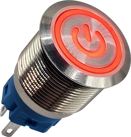 ProRide Metalen Drukschakelaar 220V ON-OFF - 16mm - Aan/uit schakelaar ...