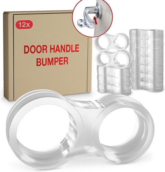 Deurstopper klink – 12 stuks deurklinkbuffers transparant dubbele deurstopper... | bol