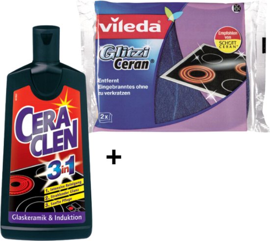 Glazen keramiek & inductie reiniger - Ceran kookplaat reinigen - 200 ml ...
