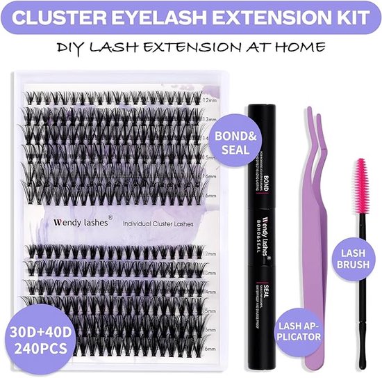 Individuele Wimpers 240PCS - Cluster Wimpers DIY Wimper Extensions ...