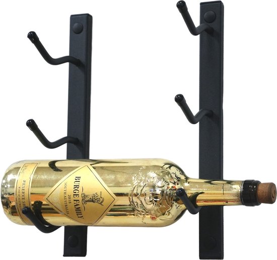 Vinata Ofanto wijnrek muur enkel - zwart - 3 flessen - wijnrekken ...