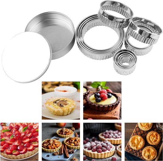 Mini Ronde Gecanneleerde Cookie Cutter Set 12 Stks Gebak Cutters Rvs ...