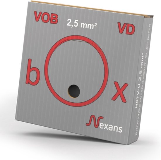 NEXANS VOB draad (H07V-U) 2.5mm2 grijs rol 100 meter (10564793) | bol