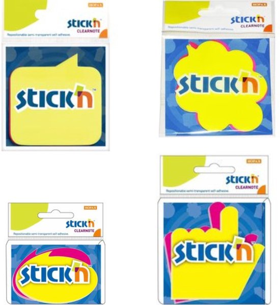 Stick'n Sticky Notes - Clearnote bundel - Neon Geel - Neon Magenta ...