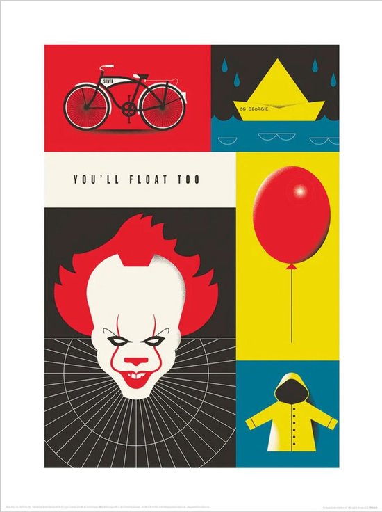 WB Art of the 100th You'll Float Too Art Print 30x40cm | Poster | bol