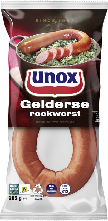Unox Rookworst Gelderse Varken 285G 14x | bol