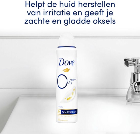 Dove Deodorant Spray 0% Original - 150 ml | bol