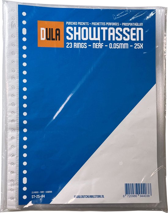 DULA Showtassen - Insteekhoezen - 25 stuks - Nerf - A4 - 23 gaten ...
