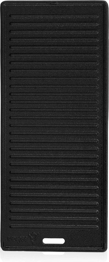 Omkeerbare gietijzeren grillplaat 45 x 195 cm - geëmailleerd - geschikt ...