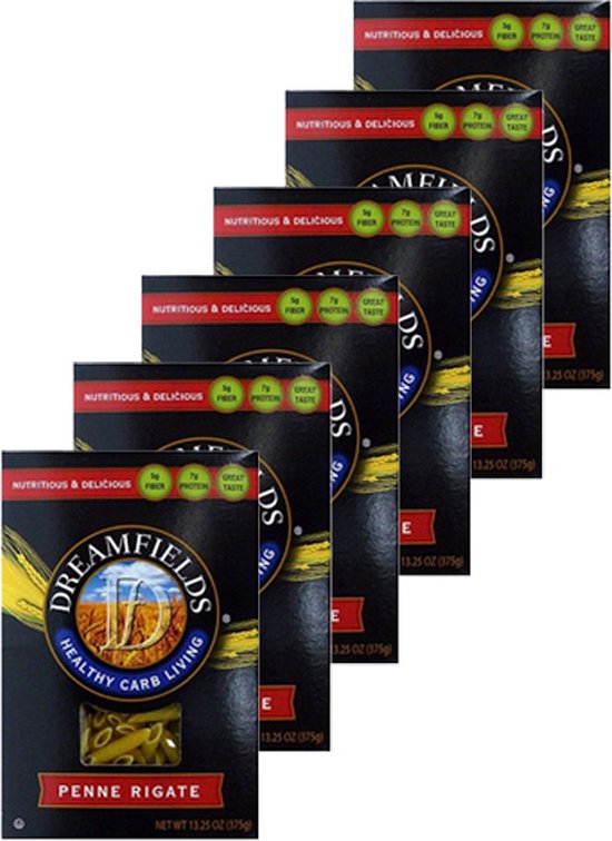 Dreamfields | Pasta Penne | 6 stuks | 6 x 375 g | bol