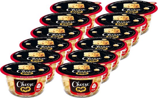Cheese Pop | Gepofte Emmentaler Snack Cup | 12 stuks | 12 x 65g | bol