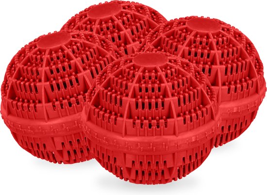 Relaxdays wasbol wasmachine - set van 4 - wasei - eco wasballen ...