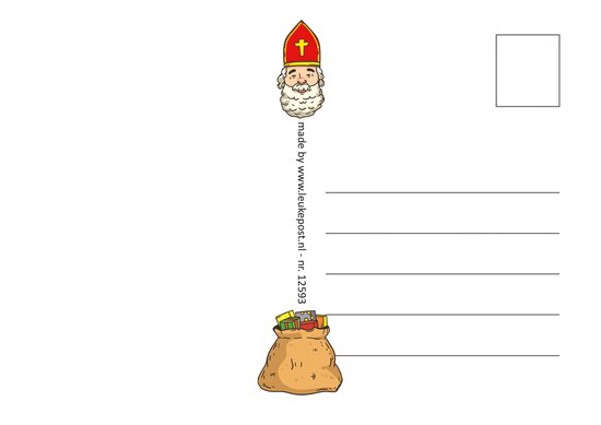 Sinterklaas - Leuke Post - Wenskaart - Set van 4 dezelfde ...