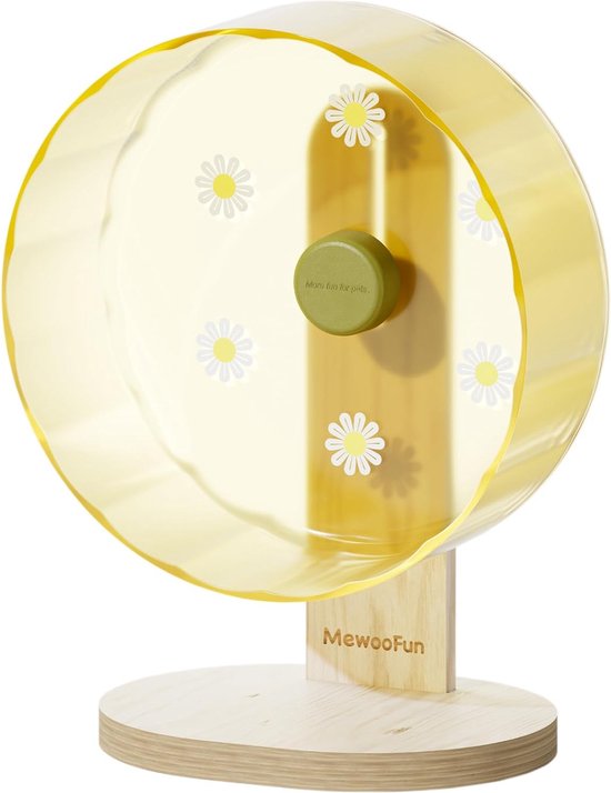 Hamsterfiets, 22 cm hout, stille hamsterloopfiets, verstelbare basis, transparante... | bol