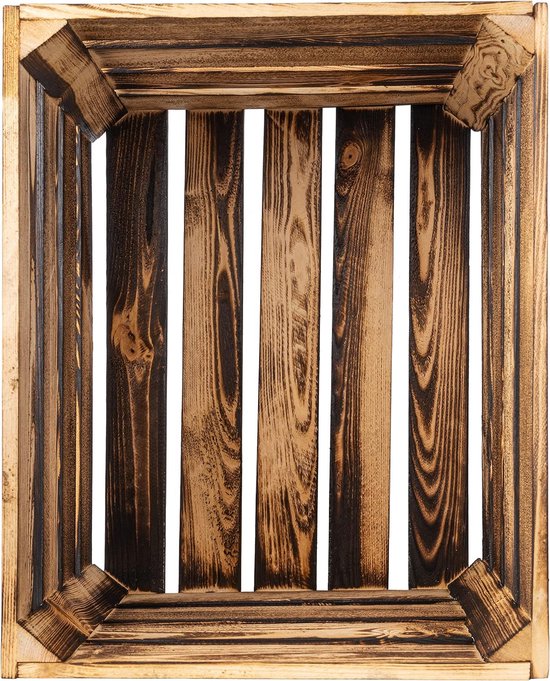 Creative Deco 3 x Gevlamde Houten Doos | 50 x 40 x 30 cm | Vintage ...