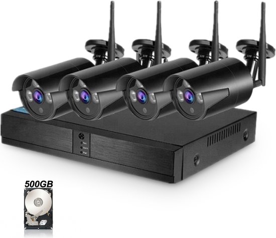 Teceye Compleet Camera Beveiliging Set met 4x Wifi IP Camera - CCTV ...