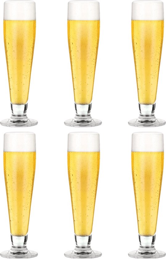 Professionele Bierglazen - (6 stuks) - 260ml - (Met Voet) - Bierglas - Bier - Glas -... | bol