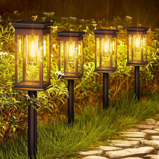 tuin lamp Zonnelampen voor buiten, tuin, 6 stuks, typische solarlampen ...