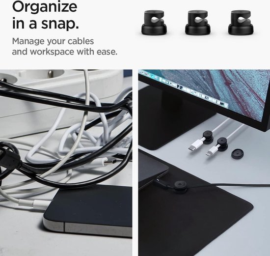 Kabelorganizer 3 stuks enkele kabelhouders magnetisch kabelmanagement ...