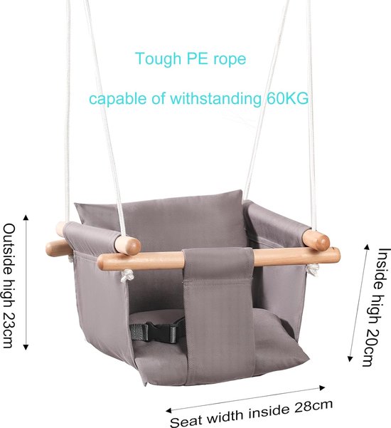 Babyschommel, babyschommel voor binnen, kinderschommel van hout, houten ...