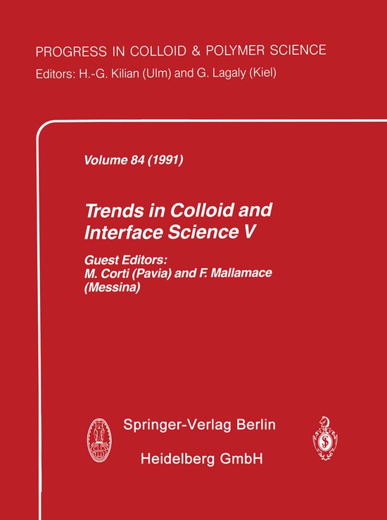 Trends in Colloid and Interface Science V | 9783662160299 | Boeken | bol