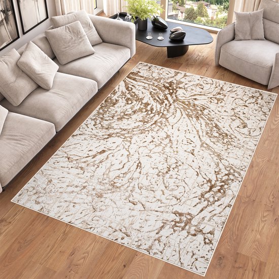 Tapiso Hera Vloerkleed Beige Creme Woonkamer Modern Tapijt Maat ...