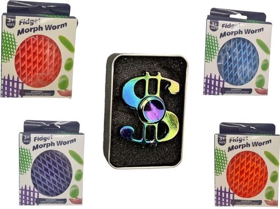 Morf Worm Worm Morf Rainbow Glow in the dark - Fidget Toy ...