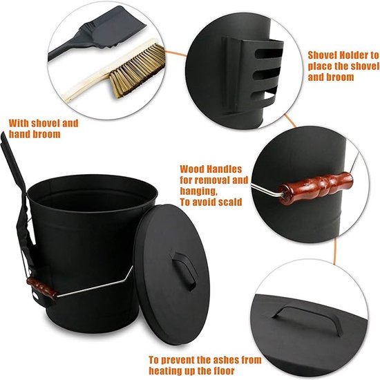 ash bucket with lid - asemmer met deksel ‎ | bol