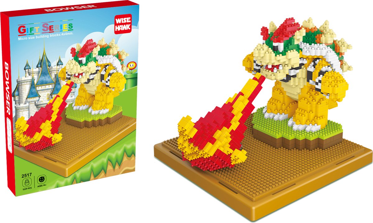 Bowser Nanoblock Groot - 1539 blocks - Super Mario speelgoed - Super ...