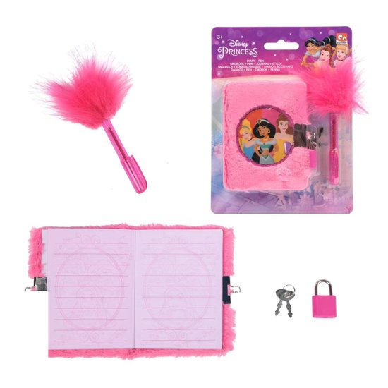 Disney Princess Dagboek Met Slotje - Pen - Fluffy Dagboek - Geheim ...