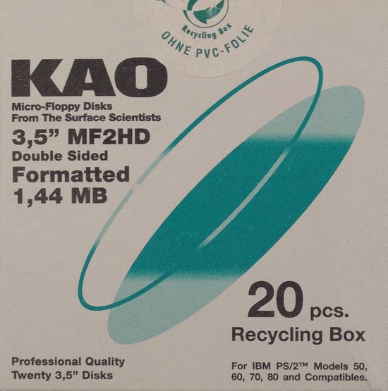 20x KAO MF-2HD IBM Formatted 3,5" Diskettes (Floppy Disks) | bol.com
