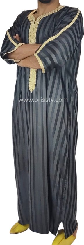 Zwart Johara Kandora | Qamis | Abaya | Marokkaanse traditionele ...