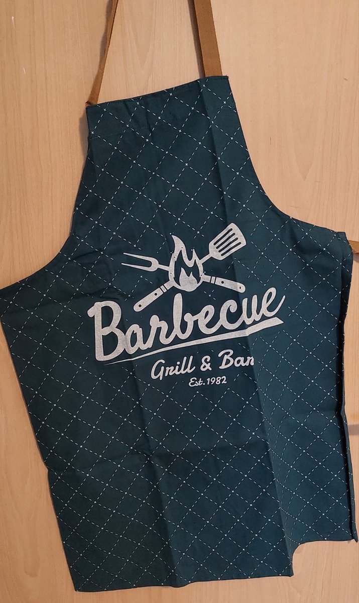 Barbecueschort - Blauw - Barbecue Grill & Bar - 84 x 60 cm - BBQ Schort ...